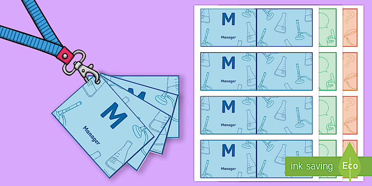 Science Team Roles Lanyard Cards - AC9S1I02 - Twinkl