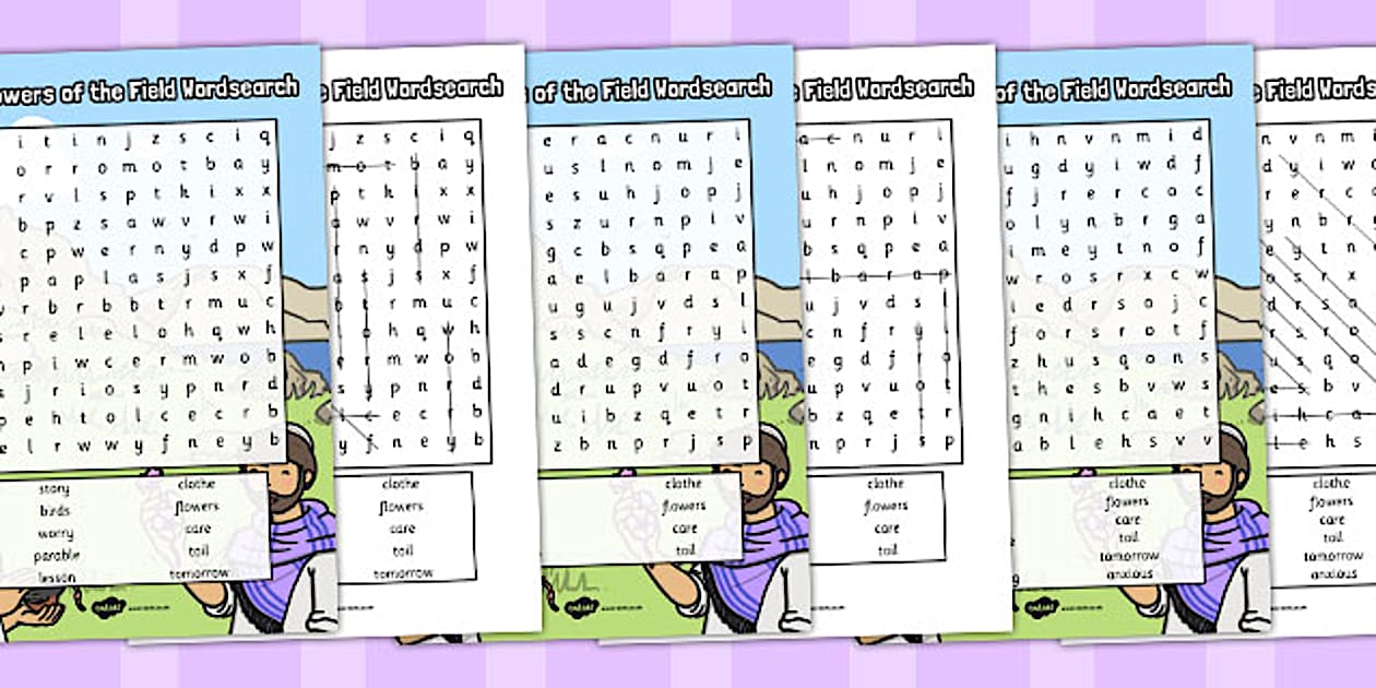 Dyslexic The Flowers of the Field Word Search (teacher made)