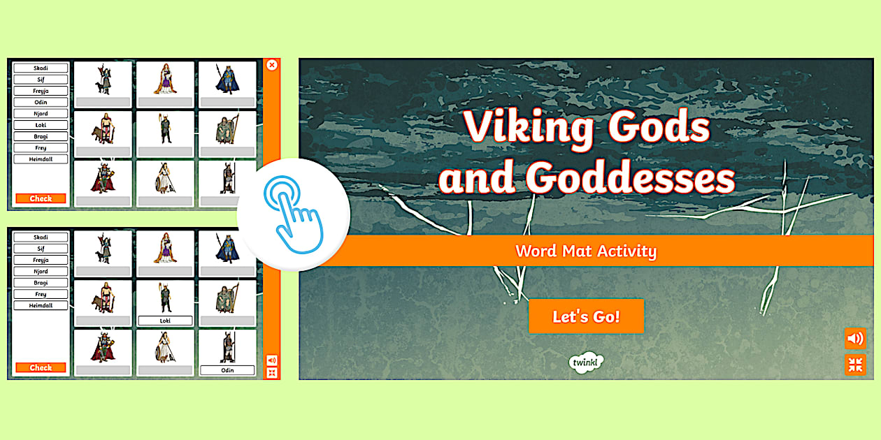 Interactive Viking Gods and Goddesses Word Mat Activity