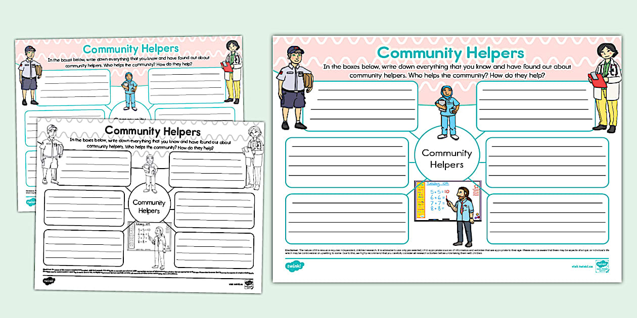 Community Helpers Mind Map (teacher made) - Twinkl