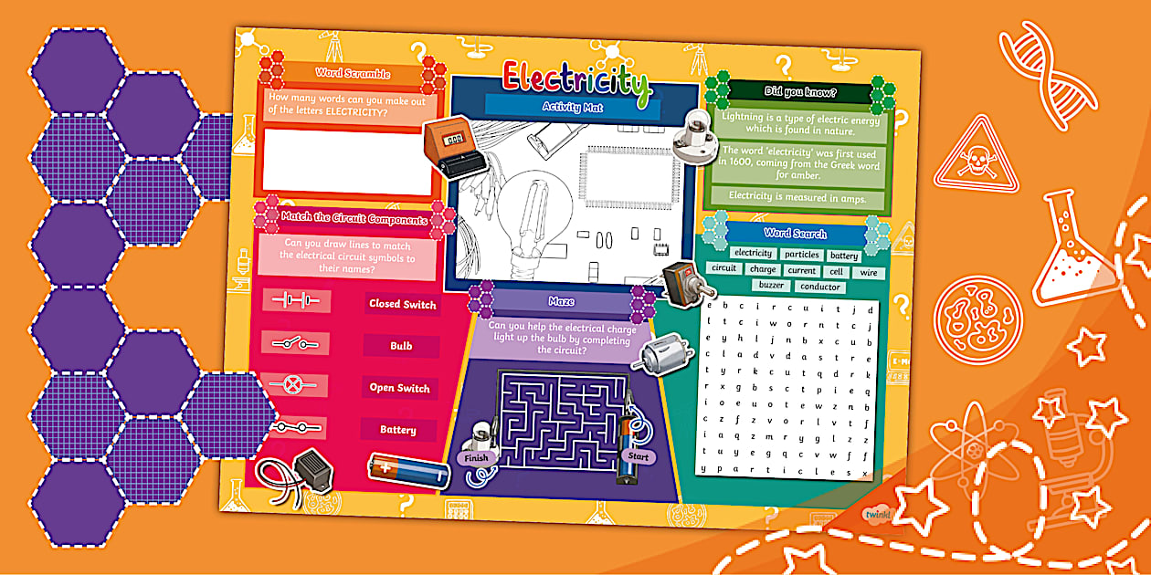 Electricity Activity Mat (teacher made) - Twinkl