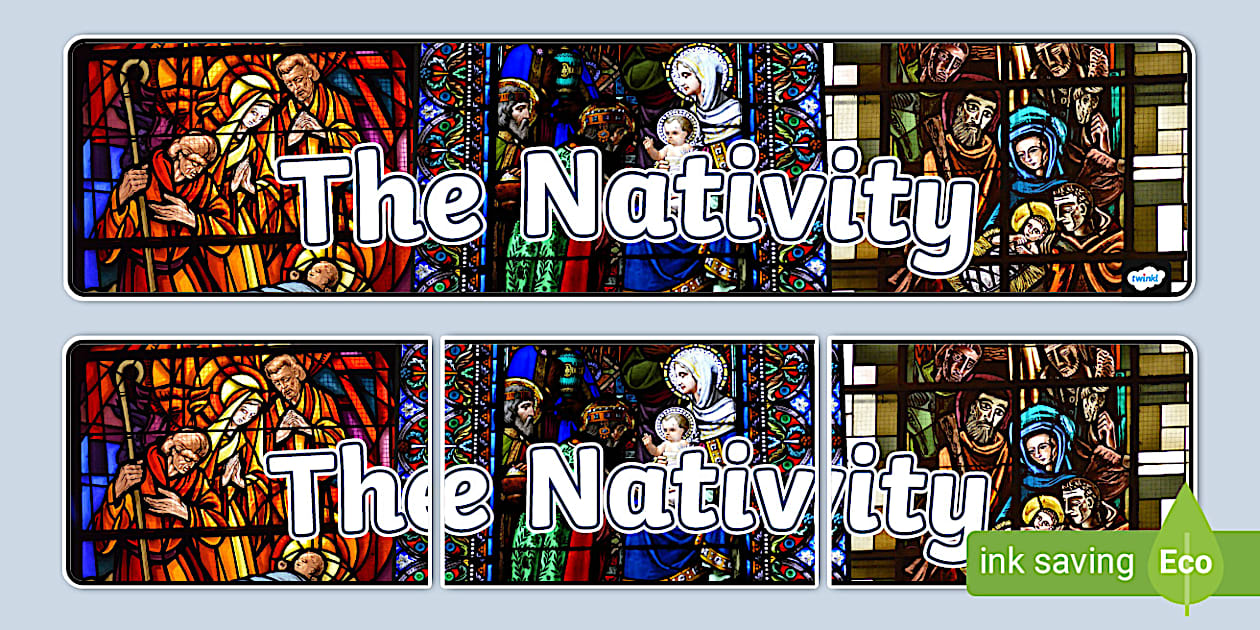 Nativity Stained Glass Window Photo Display Banner