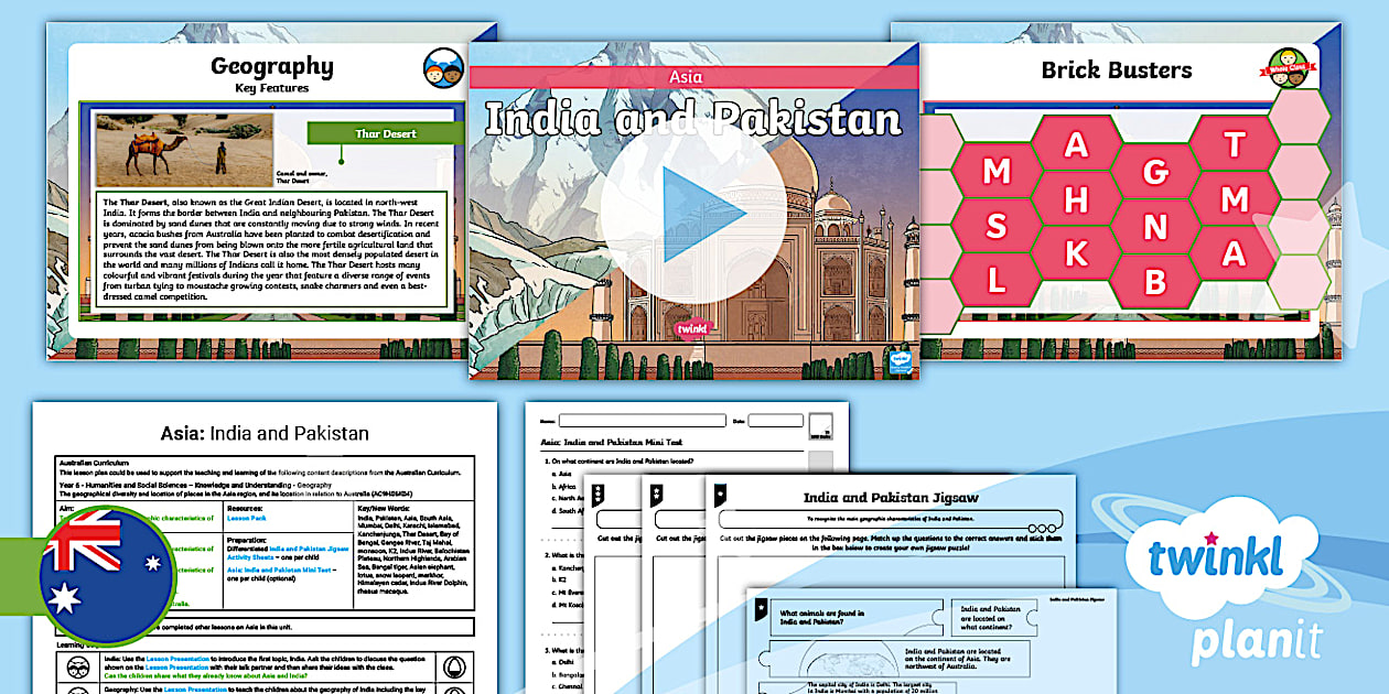 Year 6 HASS Geography Asia Lesson 4 India and Pakistan