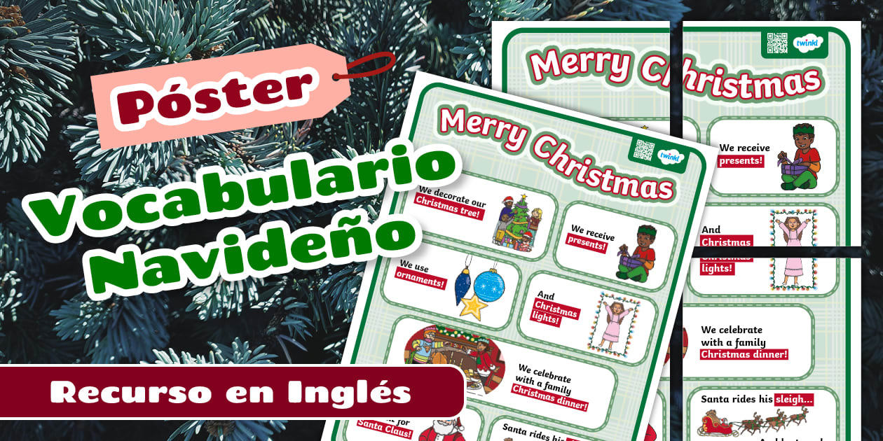 Póster | Vocabulario | Navidad | Inglés | Educación Básica