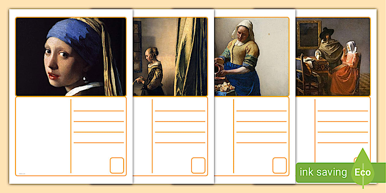 Johannes Vermeer Postcards | Twinkl | Postcards | KS1