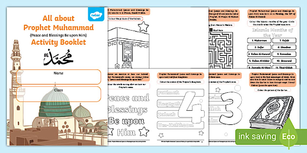 All about Prophet Muhammad Activity Booklet (teacher made)