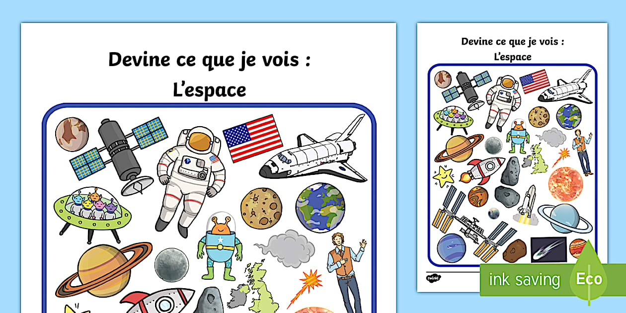Poster pour jeu : Devine ce que je vois - l'espace