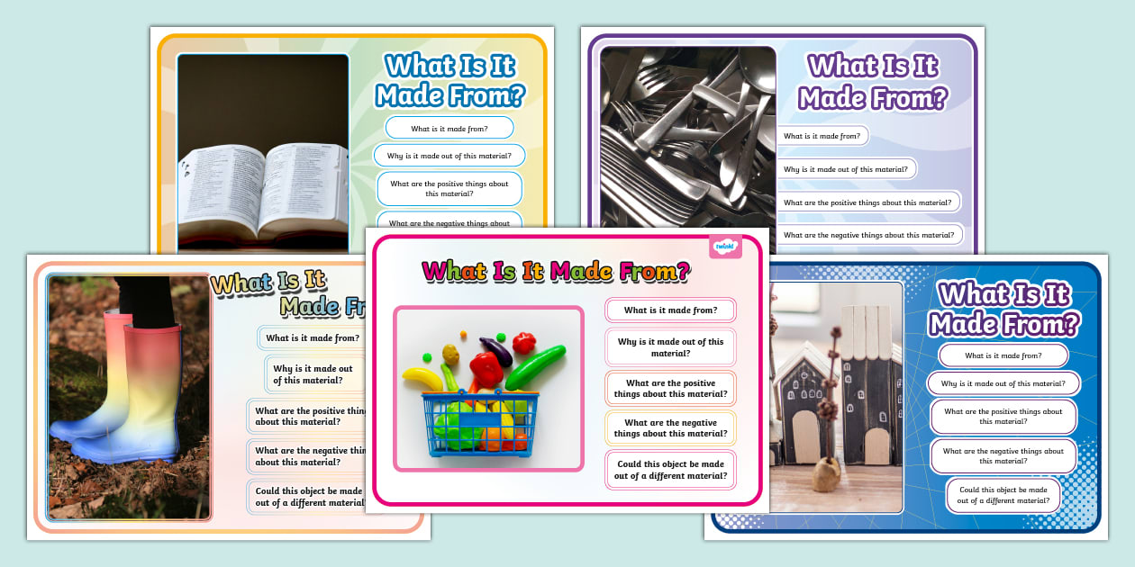 What Is It Made From? Discussion Prompt Display Poster Pack