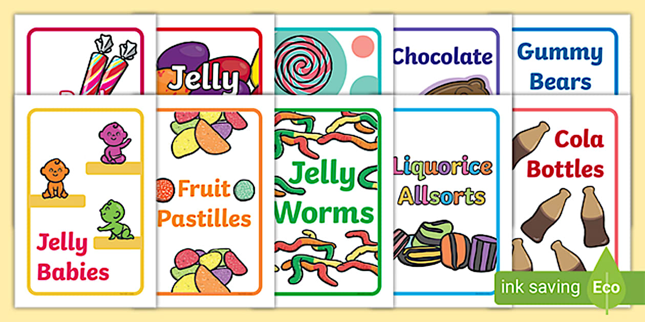 Editable Sweets Themed Group Table IKEA Tolsby/Fiestad Frame