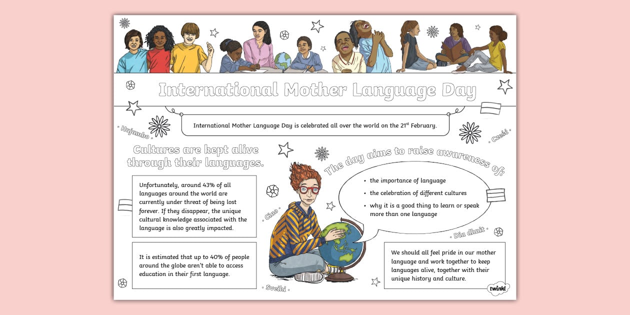 International Mother Language Day Fact File Display Poster