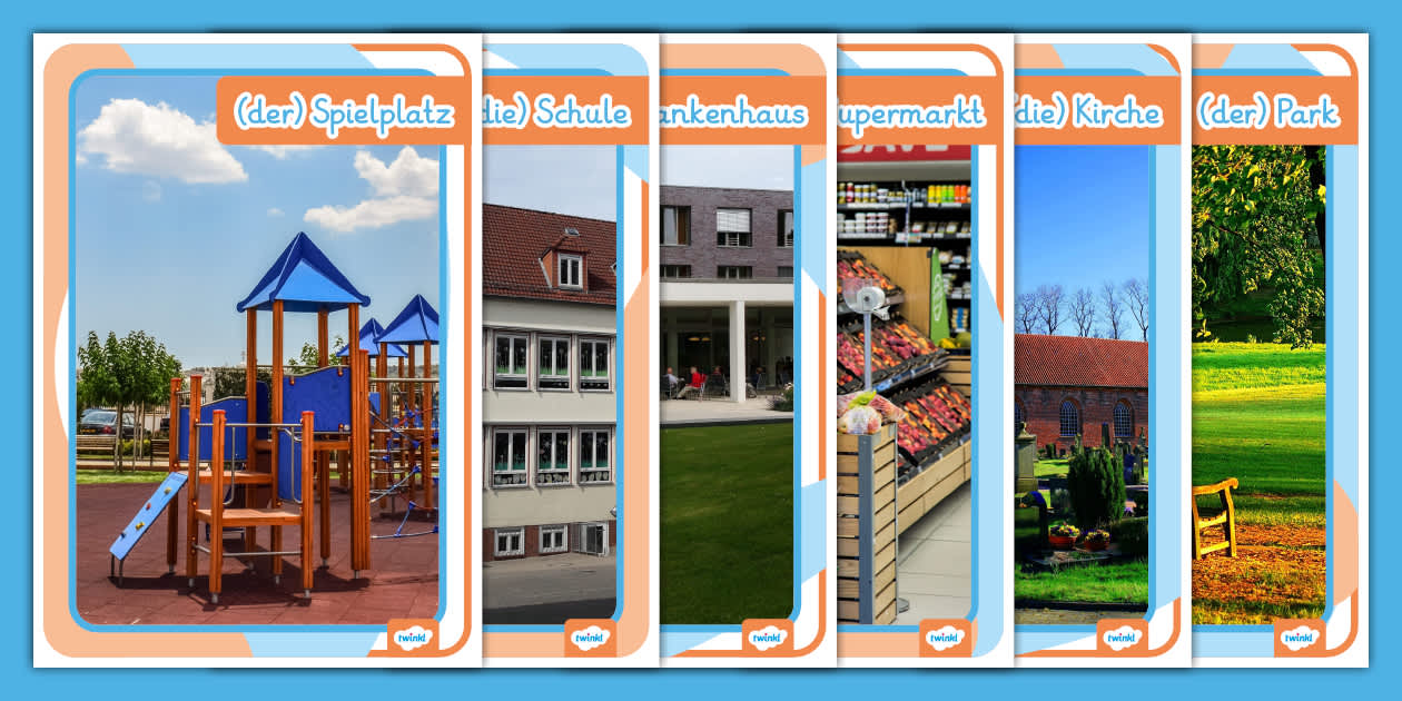 DaZ: Orte in der Stadt - Wort- und Bildkarten (teacher made)