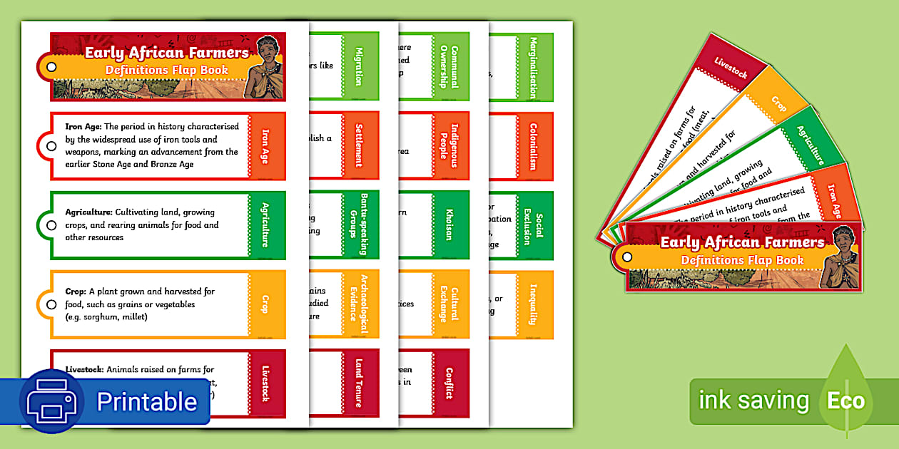 Early African Farmers Definitions Flap Book (Teacher-Made)