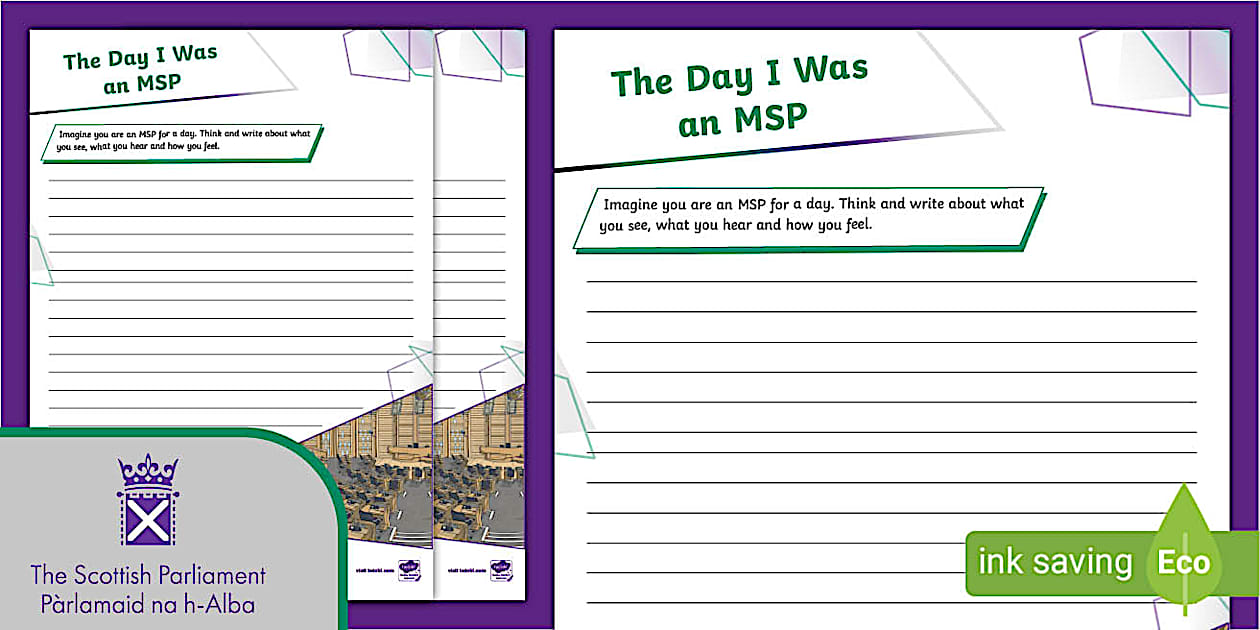 FREE! - The Day I Was an MSP Writing Template (teacher made)
