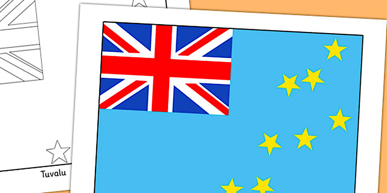 Tuvalu Flag Display Poster - Polynesian Islands - Twinkl