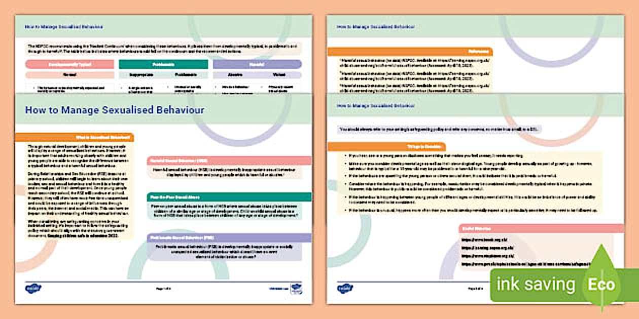 Adult Guidance: How to Manage Sexualised Behaviour - Twinkl