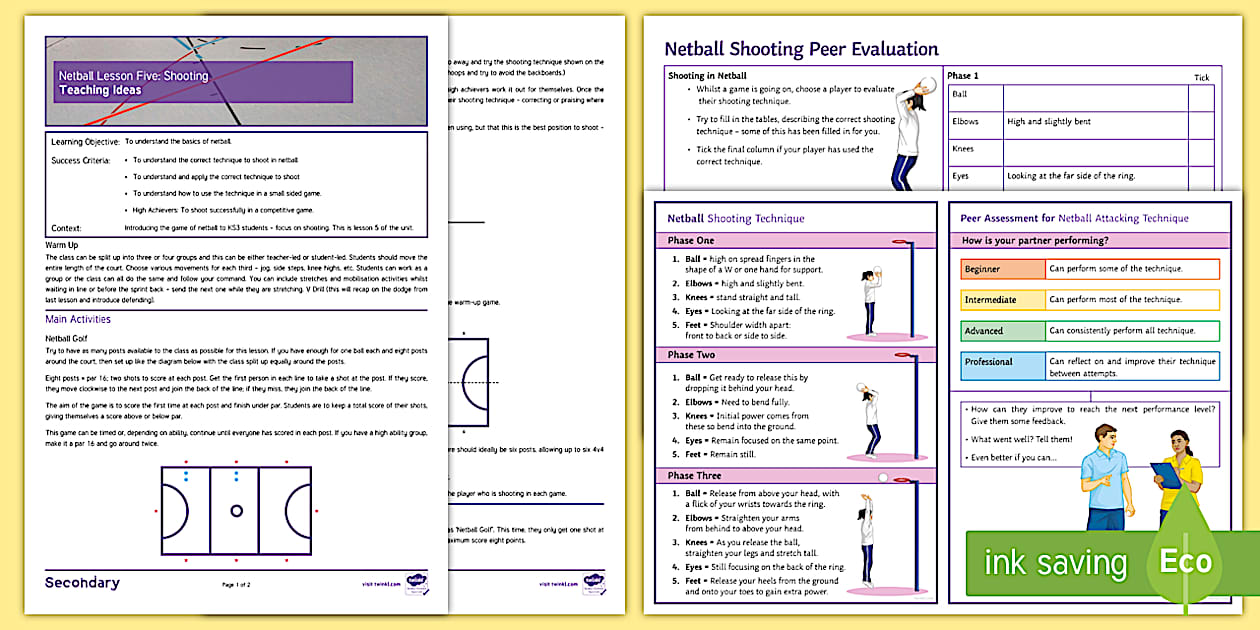 Black and White Netball Lesson 5: Shooting (teacher made)