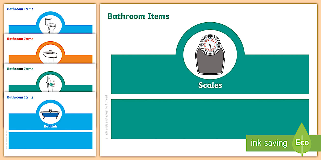 Bathroom Items Headband Oral Language Game (teacher made)