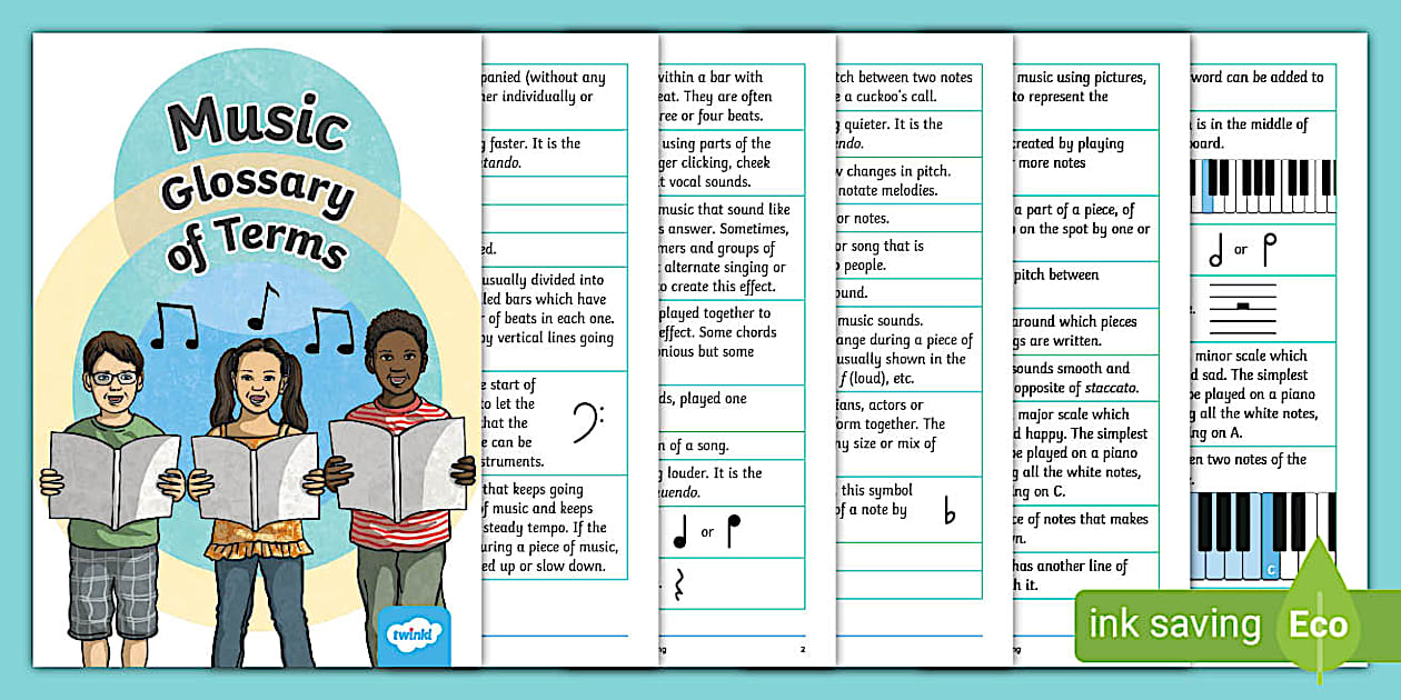 Editable KS2 Music Glossary of Terms (teacher made) - Twinkl