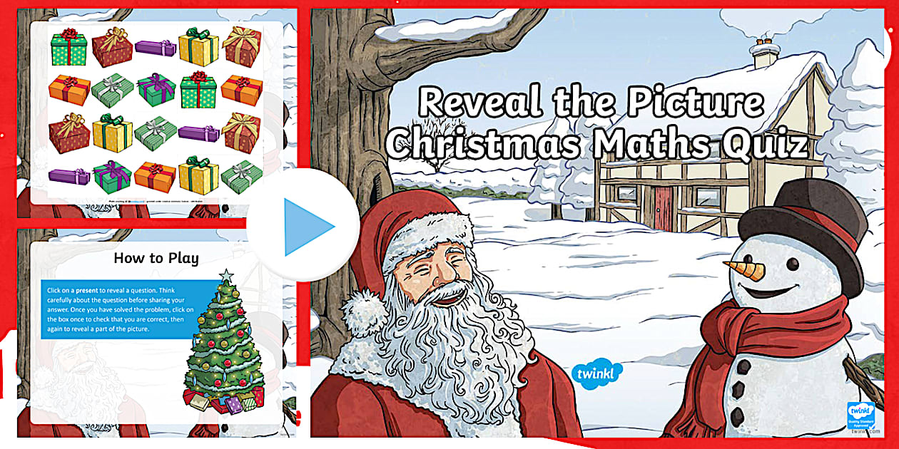 Christmas Maths Numbers Quiz: UKS2 Reveal the Picture Quiz