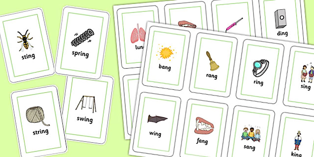 Final 'ng' Sound Playing Cards (teacher made) - Twinkl