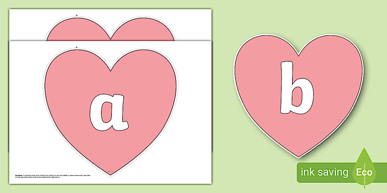 Heart Alphabet Display Letters (teacher made) - Twinkl