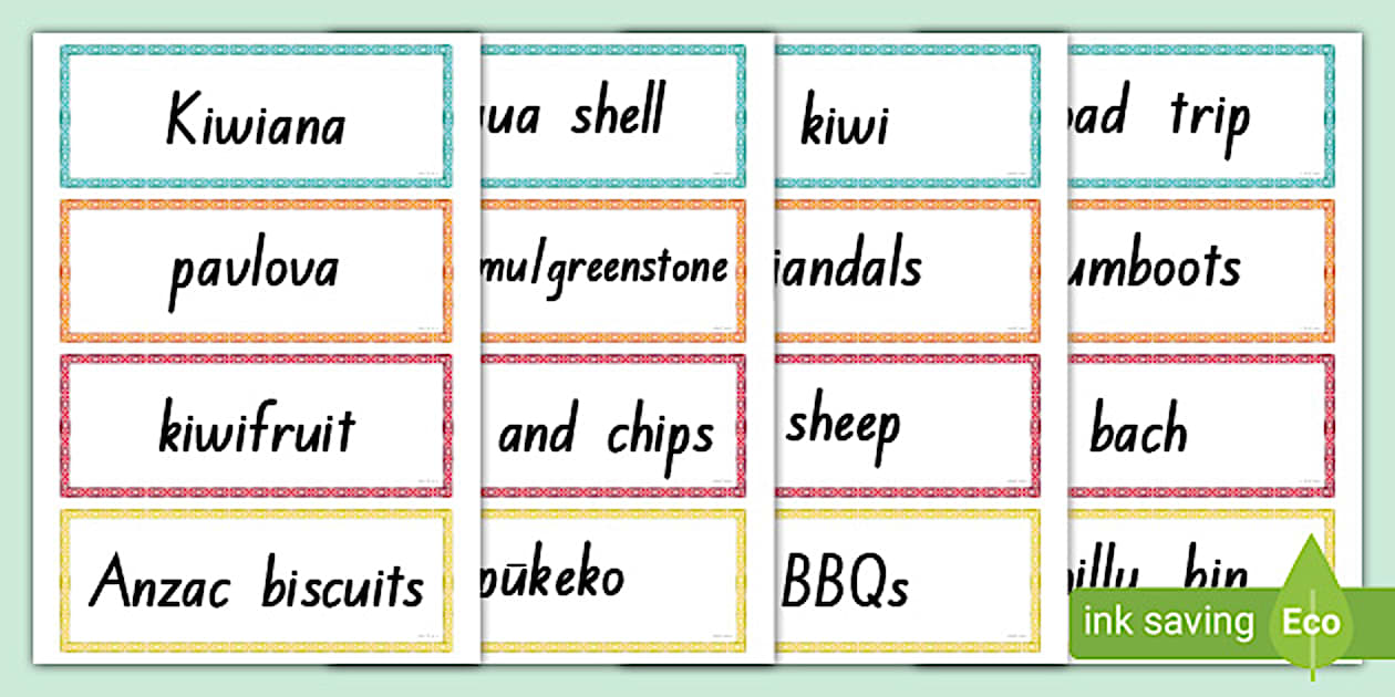 Kiwiana Words Flashcards | Kiwiana | Twinkl (teacher made)