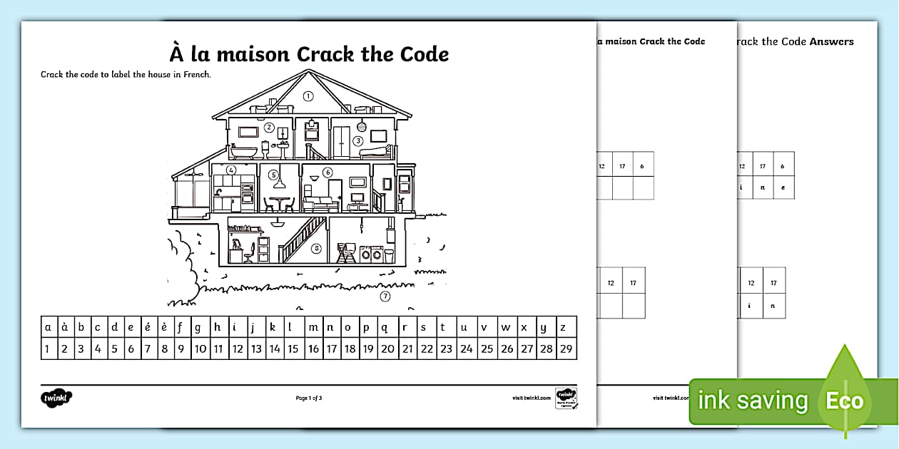 👉 Crack the Code French Activity - KS2 - Twinkl