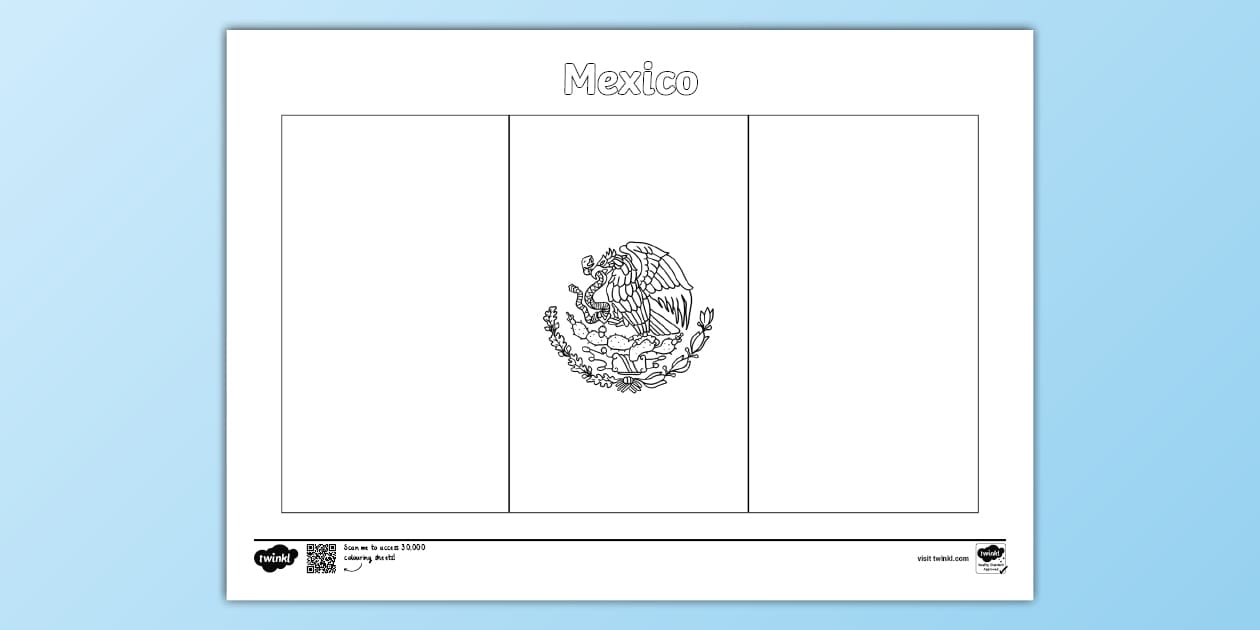 Mexico Flag Colouring - Twinkl Colouring Page (teacher made)