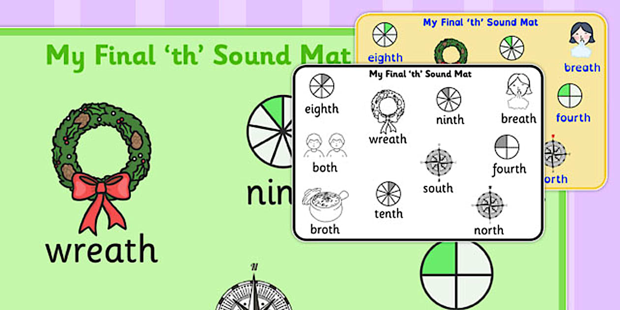 Dyslexic Final Voiceless 'th' Sound Word Mat 2 - Twinkl