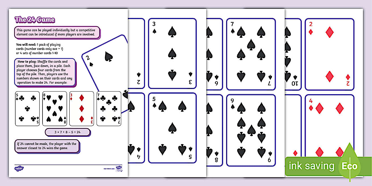 👉 The 24 Game: Maths Game (teacher made) - Twinkl