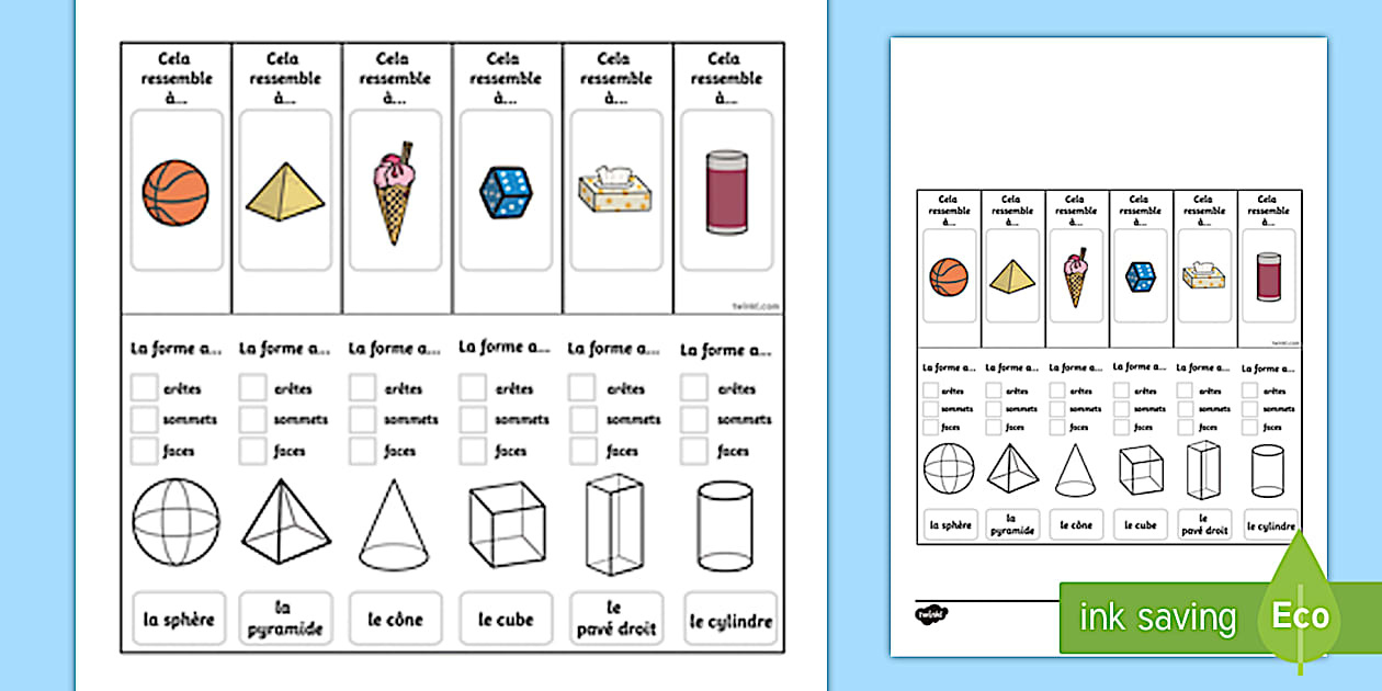 Black and White Activité de support visuel : Les propriétés des formes ...