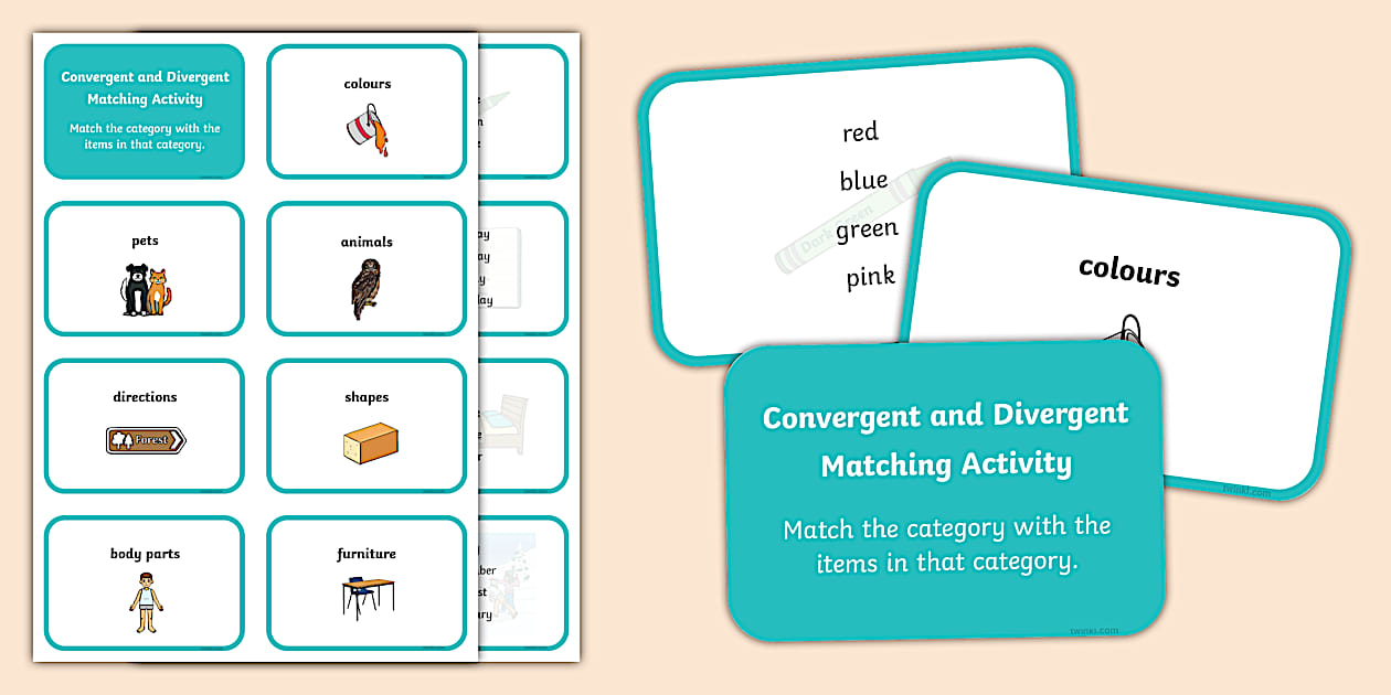 Convergent and Divergent Matching Activity (Teacher-Made)
