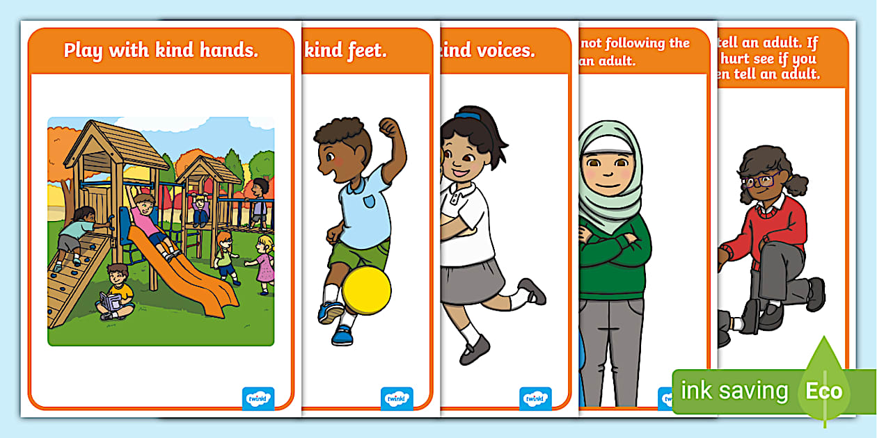 Playground Rules Cards - Twinkl