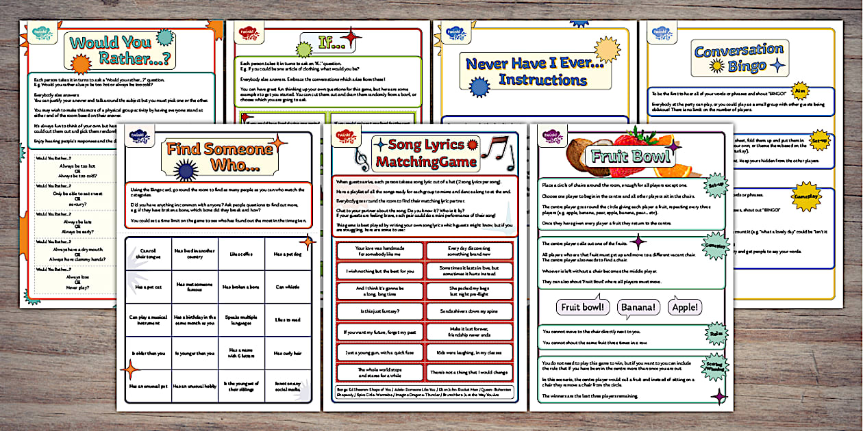 Fun Party Ice Breakers | Twinkl Party (teacher made)