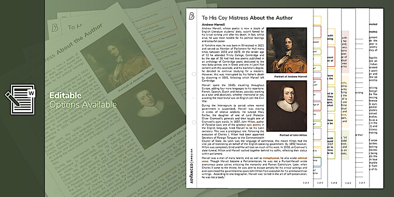 To His Coy Mistress Analysis | A Level Poetry Revision