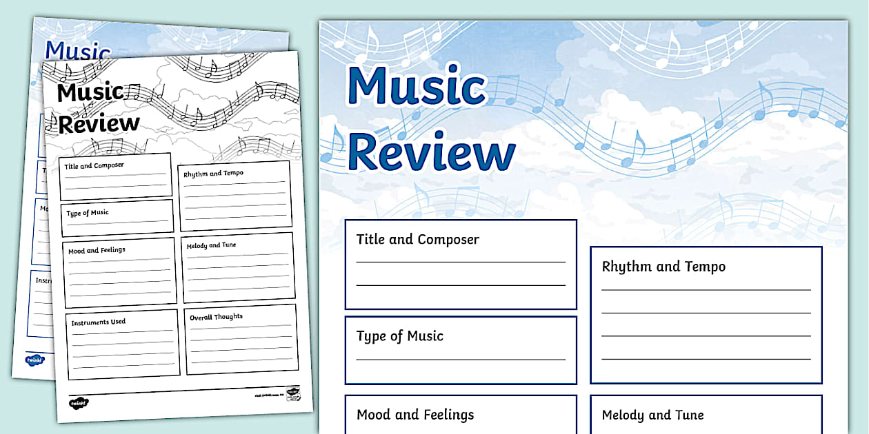 Music Review Worksheet (teacher made) - Twinkl