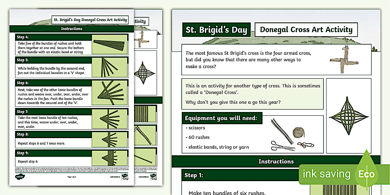 St Brigid's Day (Donegal Cross Art Activity). (teacher made)