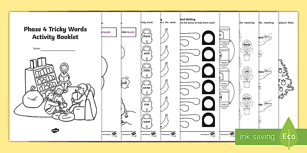 Phase 4 Phonics Tricky Words Activity Booklet (Teacher-Made)