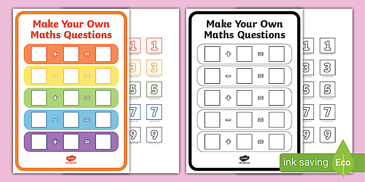 Make Your Own Maths Question Game (teacher made) - Twinkl