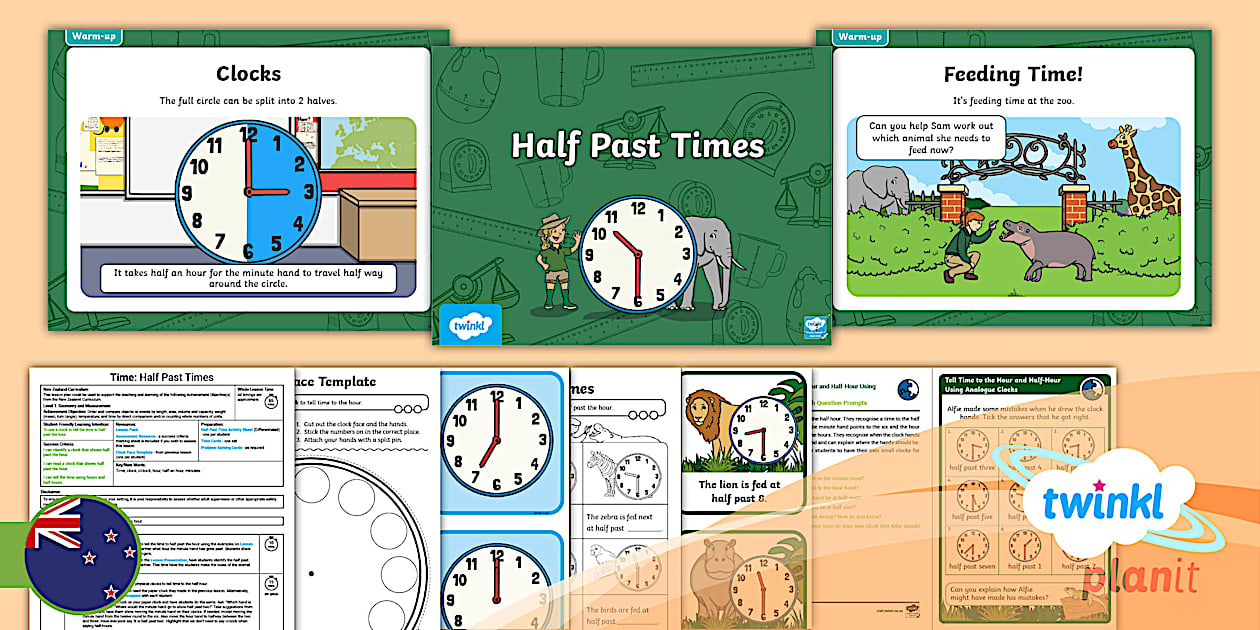 Level 1 Time: Tell Time to the Hour and Half-Hour Using Analogue Clocks ...