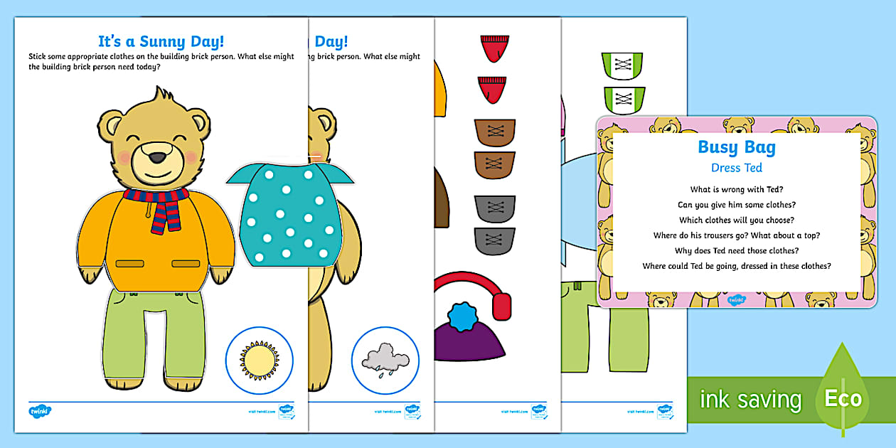 Dress Ted Busy Bag: Toddler Activities EYFS Resource Pack