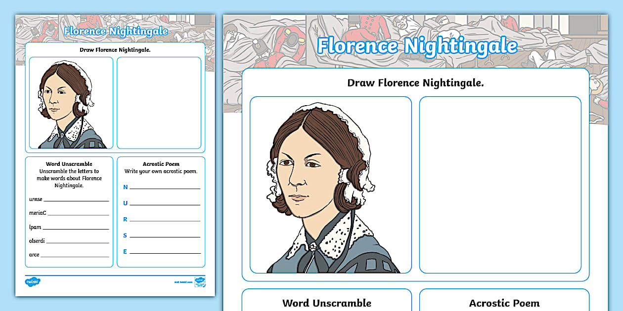 KS1 Florence Nightingale Boredom Buster Worksheet - Twinkl
