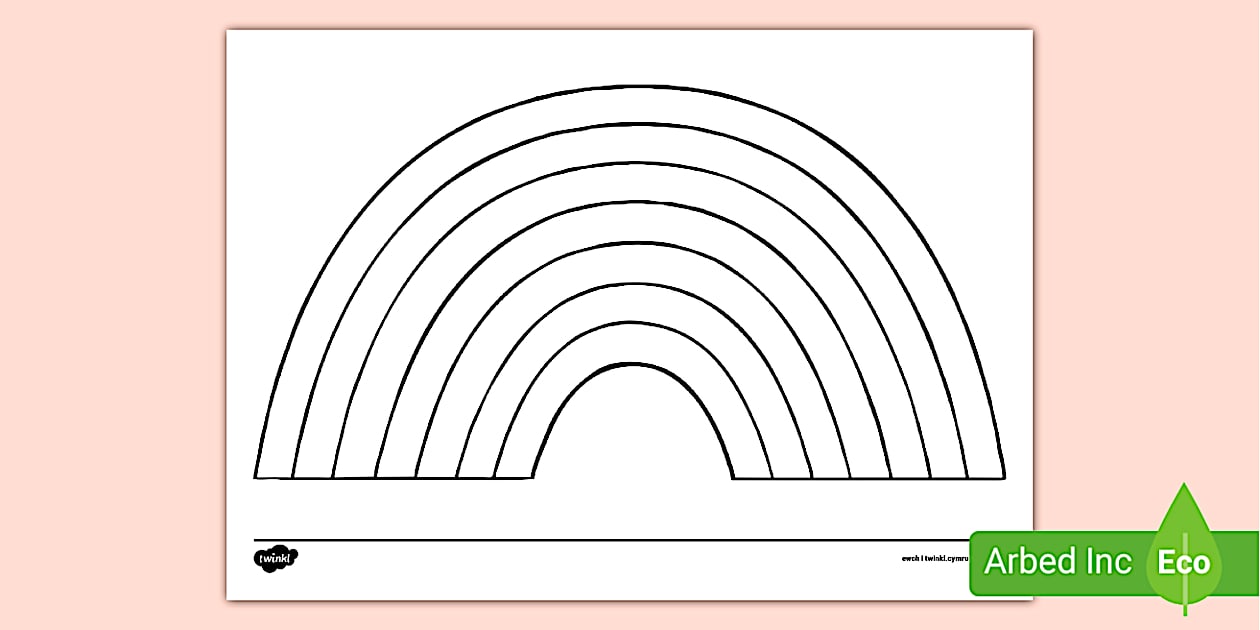 Taflen Gweithgaredd Templed Enfys Gwag (Teacher-Made)