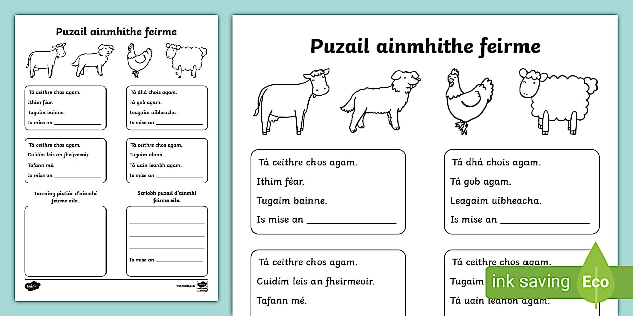 Puzail Ainmhithe Feirme Difreáilte (teacher made) - Twinkl