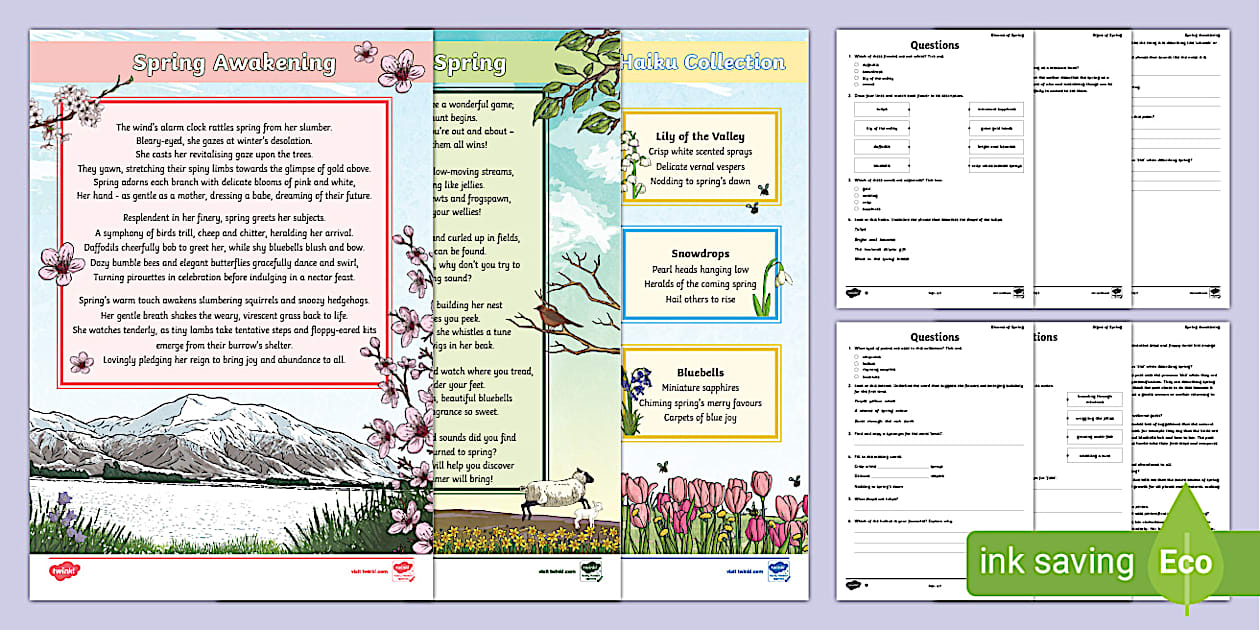 KS2 Spring Poem Differentiated Reading Comprehension