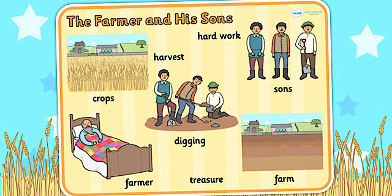 Cursive The Farmer and His Sons Word Mat (teacher made)
