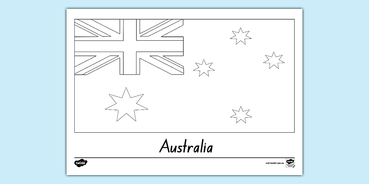 Australian Flag Colouring Sheet | Colouring Sheets | Twinkl