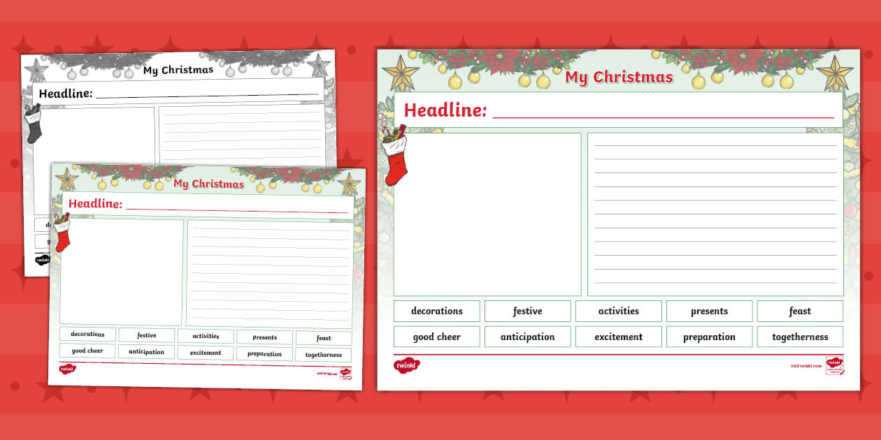 KS2 Christmas Recount Newspaper Writing Template - Twinkl