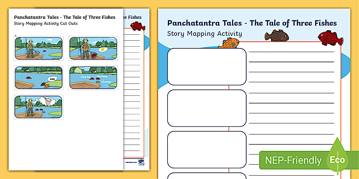 Panchatantra Tales -The tale of Three Fishes Story Mapping Activity