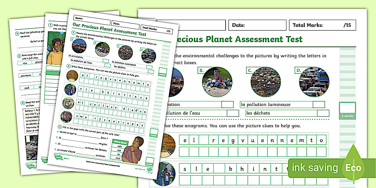 👉 French: Our Precious Planet: Year 6 Assessment Test